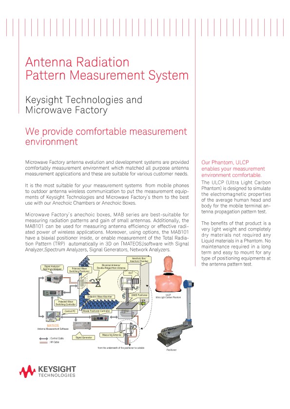 Antenna Radiation Pattern measurement system PDF Asset Page | Keysight