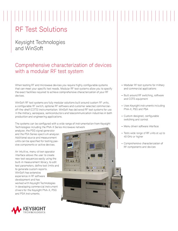 RF Test Solution PDF Asset Page | Keysight