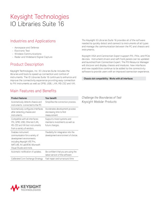 IO Libraries Suite 16 PDF Asset Page | Keysight