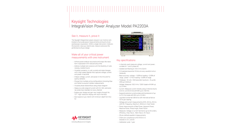 PA2203A IntegraVision Power Analyzer, 4 Channels, 3-Phase AC | Keysight