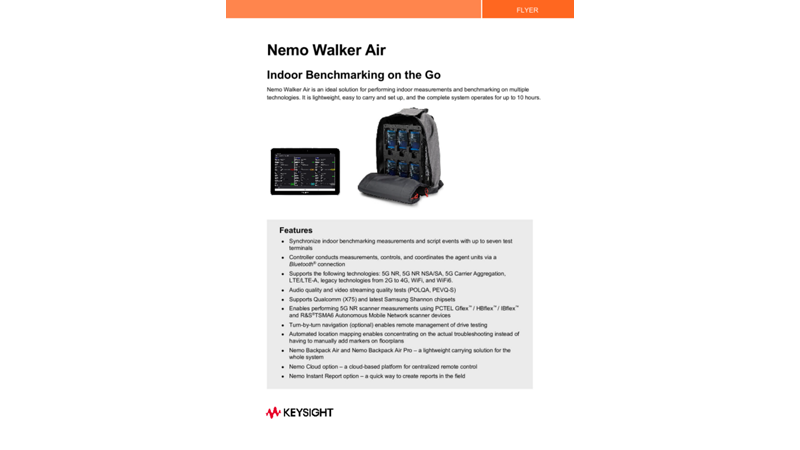 Nemo Walker Air In-Building Measurement Solution | Keysight
