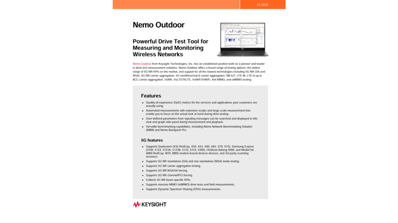 Nemo Outdoor 5G NR Drive Test Solution | Keysight