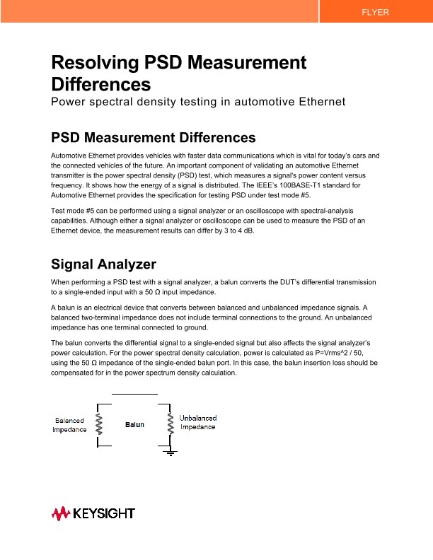 Resolving PSD Measurement Differences PDF Asset Page | Keysight