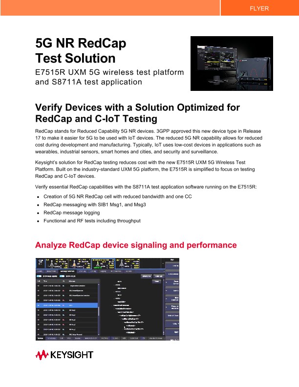 5G NR RedCap Test Solution PDF Asset Page | Keysight