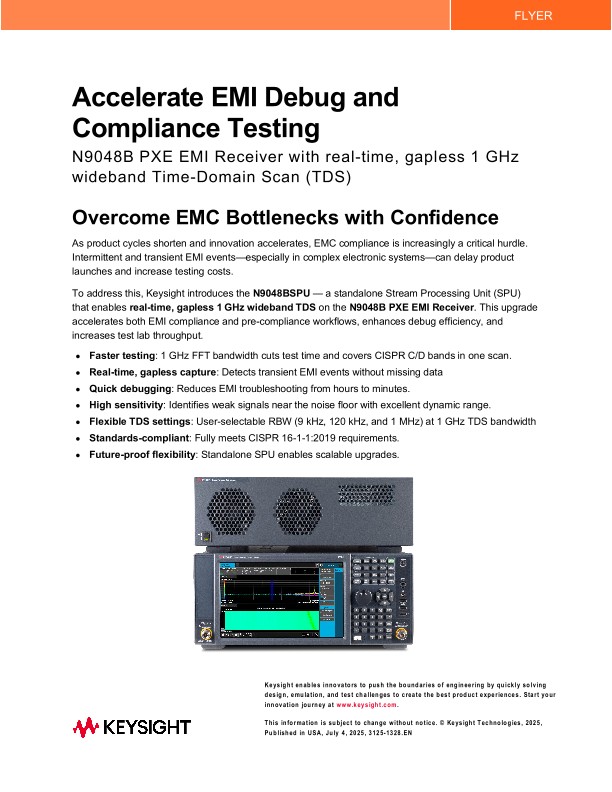 Accelerate EMI Debug and Compliance Testing PDF Asset Page | Keysight