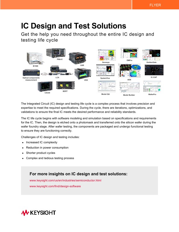 IC Design and Test Solutions PDF Asset Page | Keysight