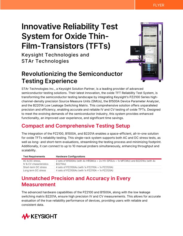 Innovative Reliability Test System for Oxide Thin-Film-Transistors ...