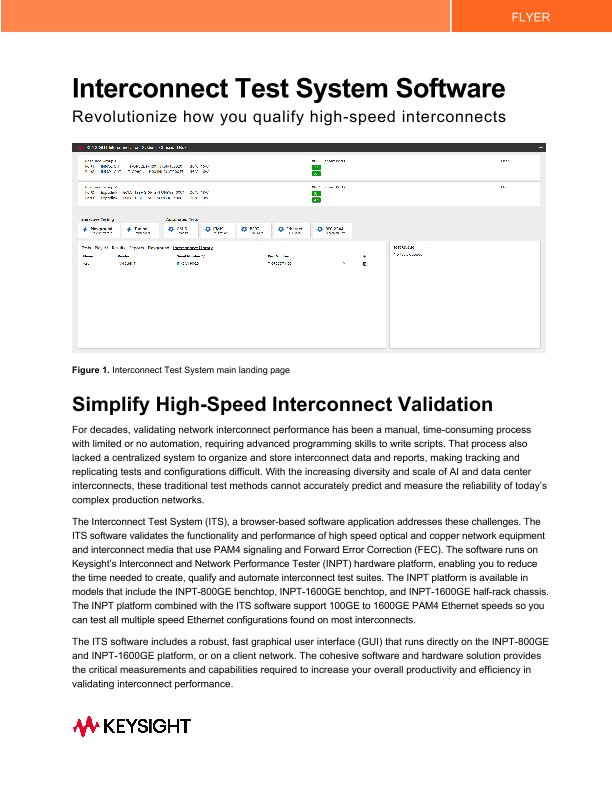 Interconnect Test System Software PDF Asset Page | Keysight