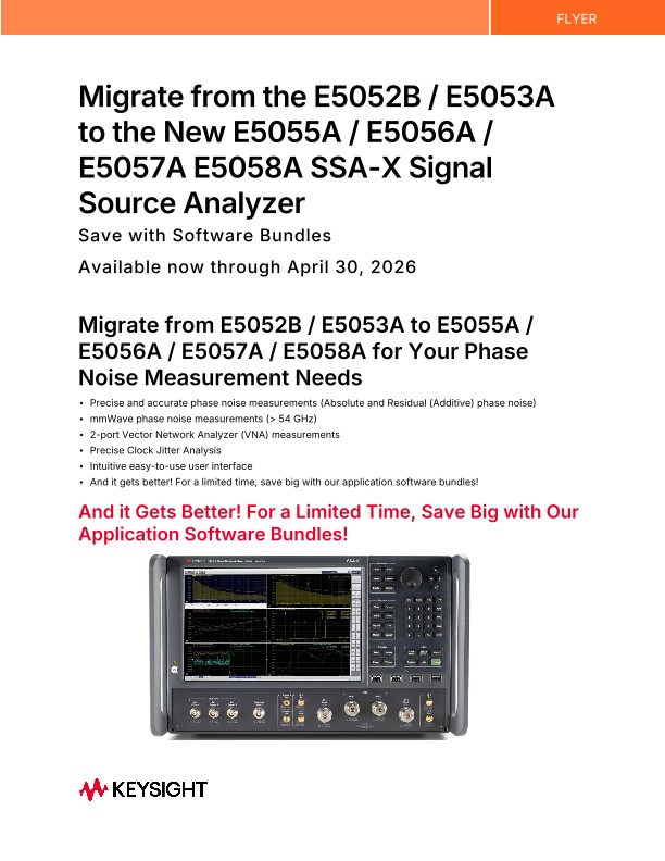Migrate from the E5052B to the New E5055A SSA-X Signal Source Analyzer ...