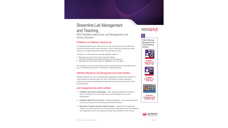 PathWave Lab Management and Control | Keysight