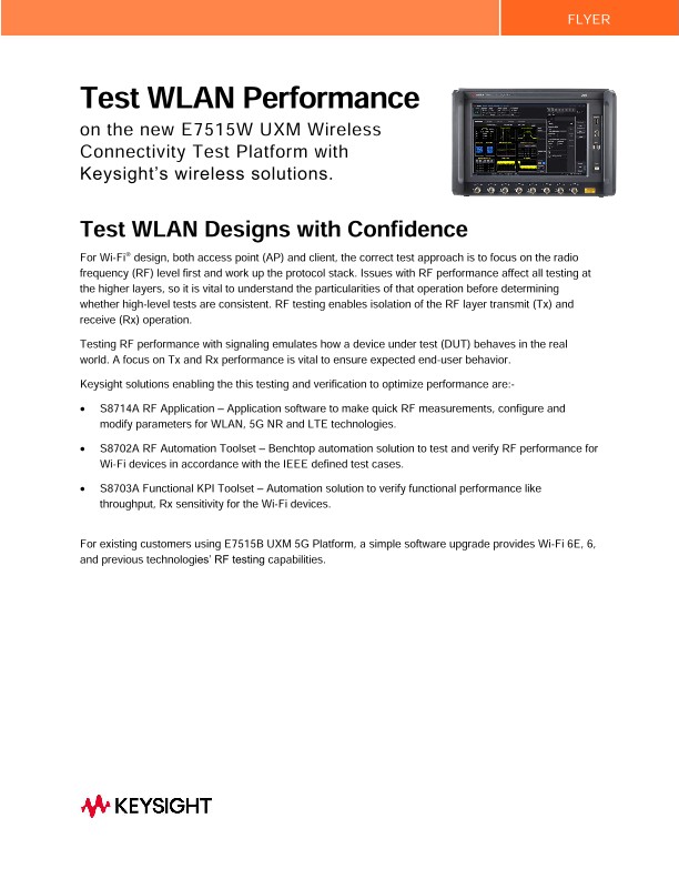 Test WLAN Performance PDF Asset Page | Keysight