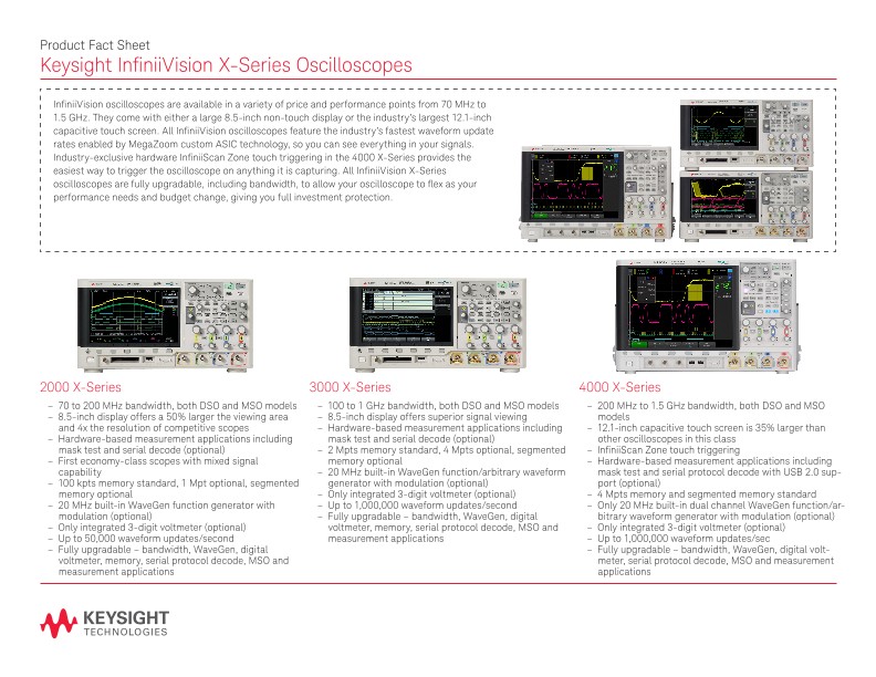 InfiniiVision X-Series Oscilloscopes PDF Asset Page | Keysight