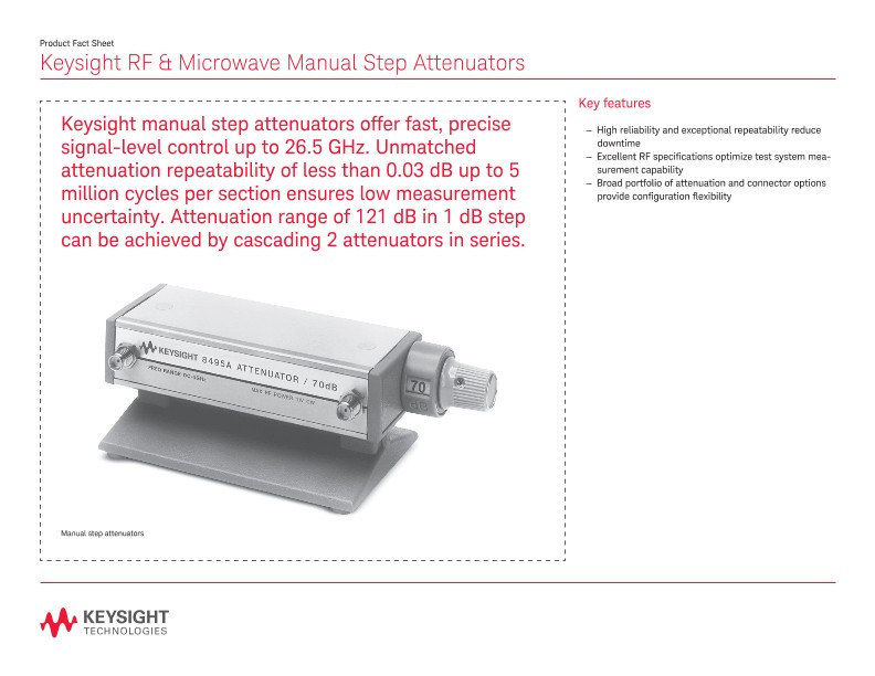 RF & Microwave Manual Step Attenuators PDF Asset Page | Keysight
