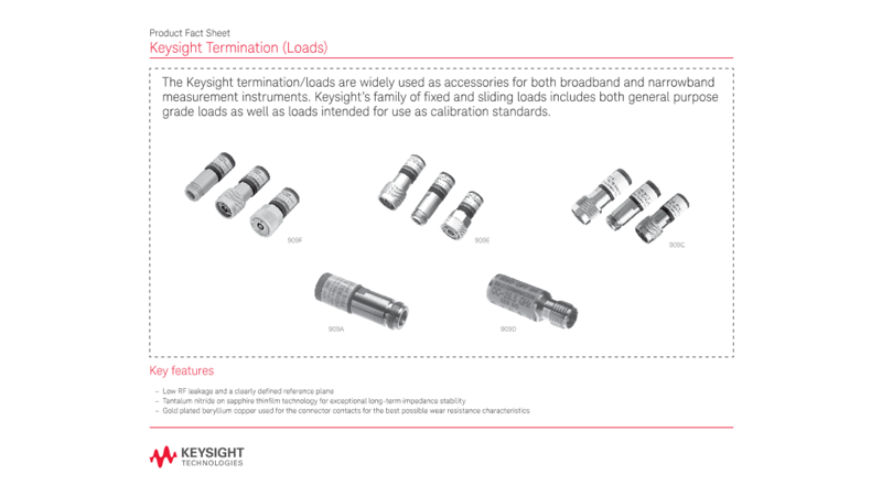 909D Coaxial Termination, DC to 26.5 GHz | Keysight