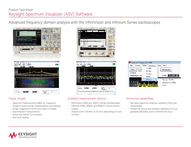 Spectrum Visualizer (ASV) Software– Product Fact Sheet PDF Asset Page ...