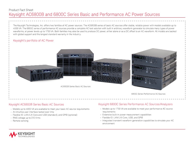 AC6800B and 6800C Series Basic and Performance AC Power Sources ...