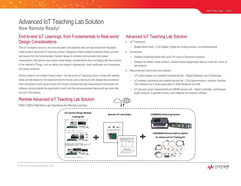 Advanced IoT Teaching Lab Solution PDF Asset Page | Keysight