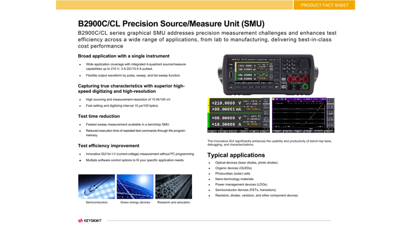 B2900 Series Precision Source/Measure Units (SMU) | Keysight