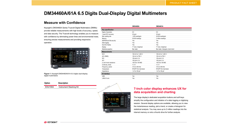 DM34461A 6.5-Digit Dual-Display Digital Multimeters | Keysight