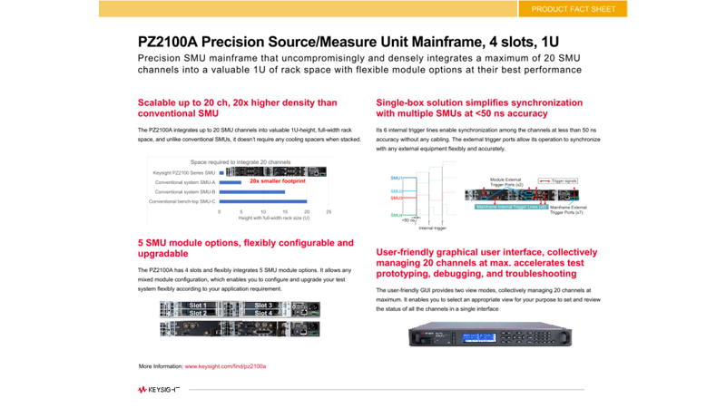 PZ2100 Series High-Channel Density Precision SMU | Keysight