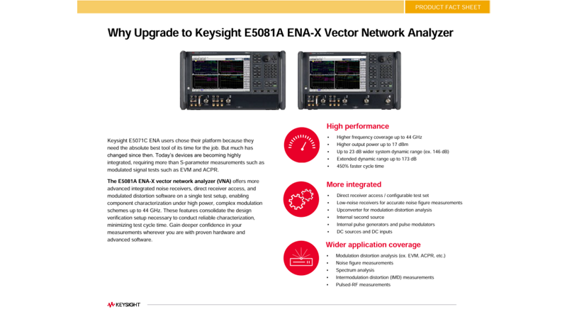 E5081A ENA-X Vector Network Analyzer | Keysight