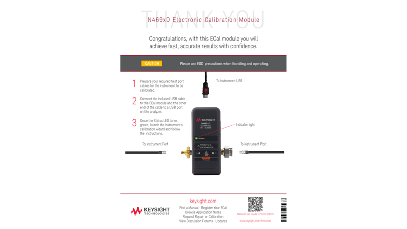 N4693D Electronic Calibration Module (ECal), 50 GHz, 2.4 mm, 2-port ...