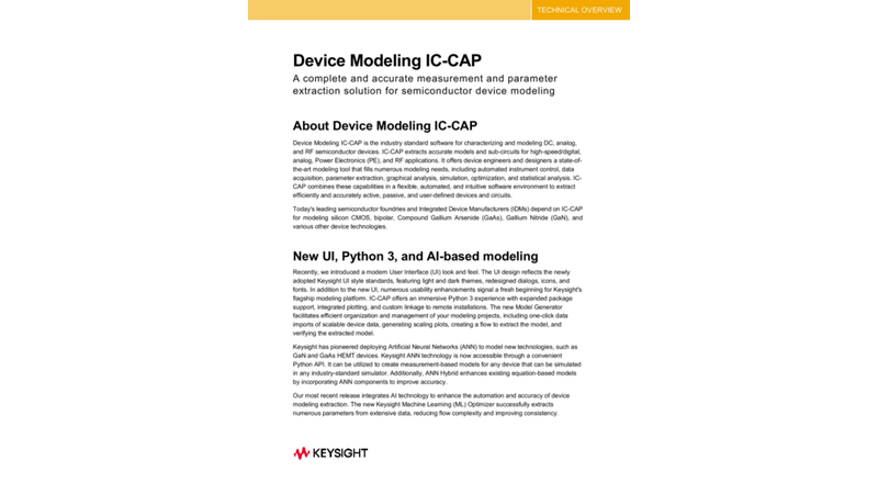 Device Modeling IC-CAP | Keysight