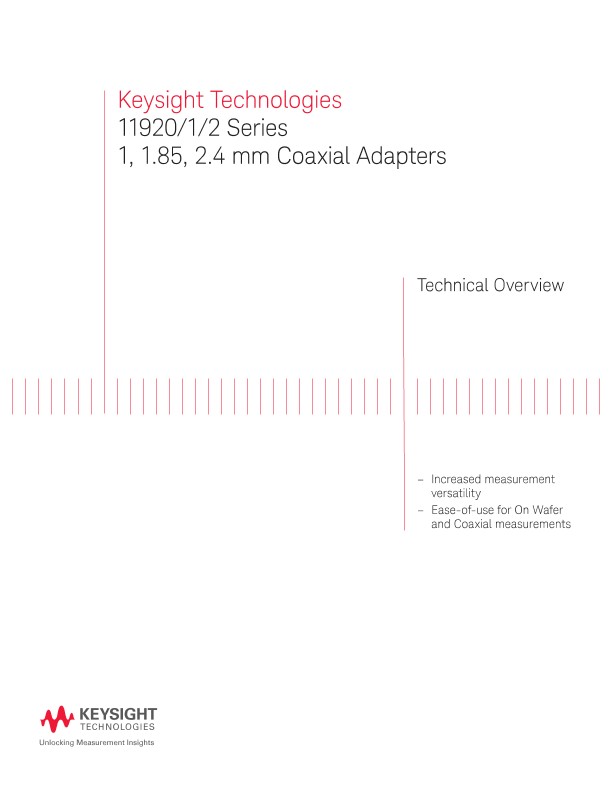 11920/1/2 Series 1, 1.85, 2.4 mm Coaxial Adapters PDF Asset Page | Keysight