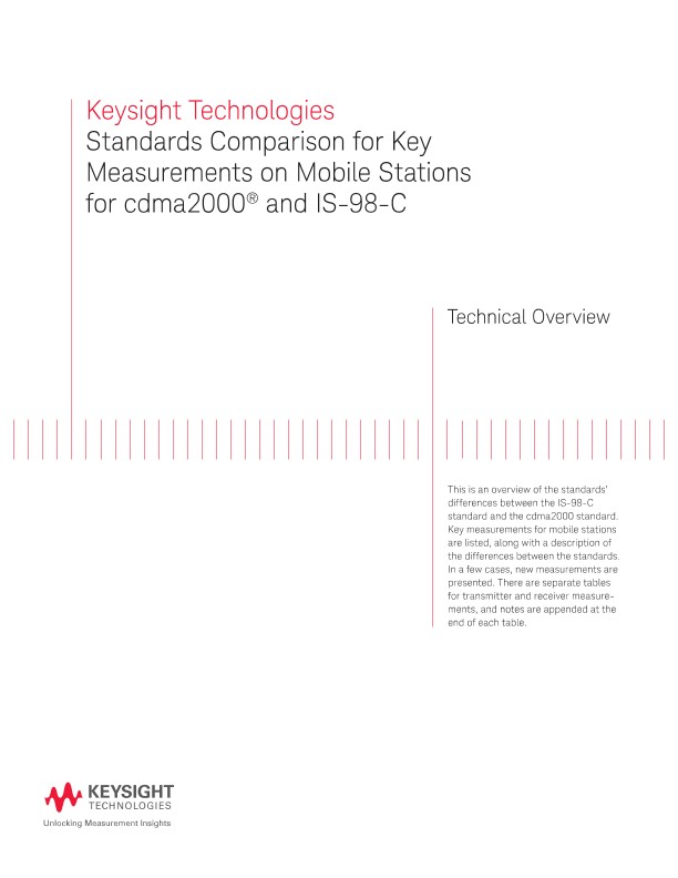 Standards Comparison for Key Measurements on Mobile Stations for ...
