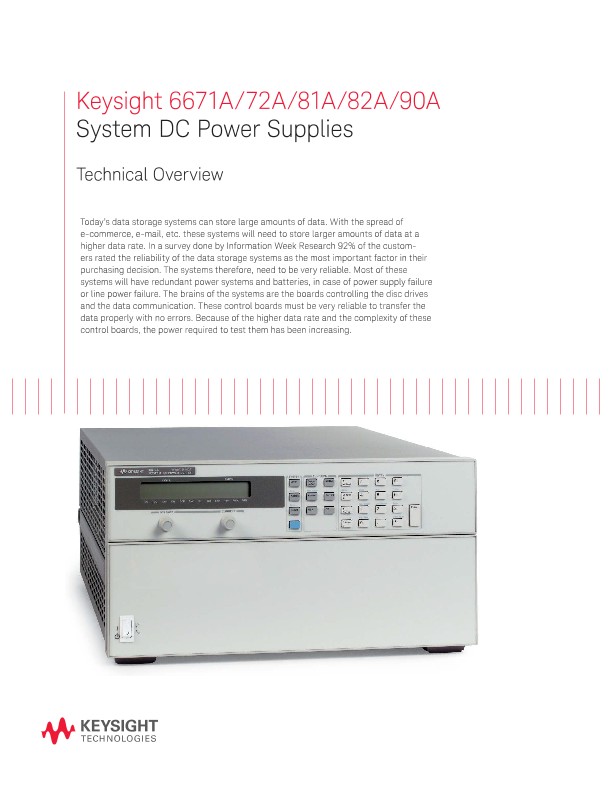 6671A/72A/81A/82A/90A System dc Power Supplies PDF Asset Page | Keysight