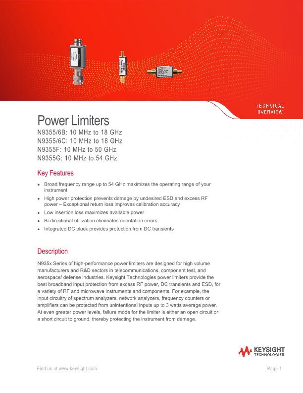 Power Limiters PDF Asset Page | Keysight