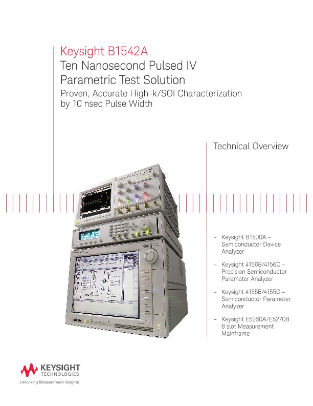 B1542A Ten Nanosecond Pulsed IV Parametric Test Solution PDF Asset Page ...