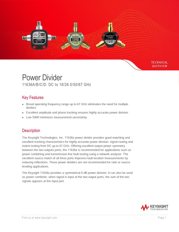 Power Divider PDF Asset Page | Keysight