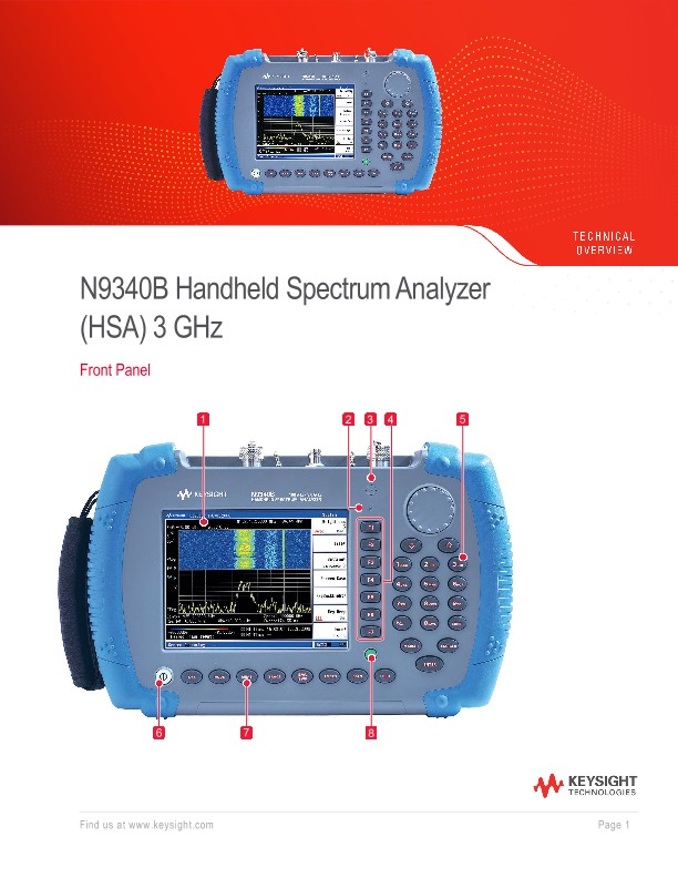 N9340B Handheld Spectrum Analyzer (HSA) 3 GHz PDF Asset Page | Keysight