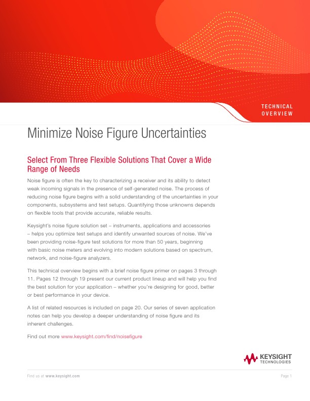 Minimize Noise Figure Uncertainties PDF Asset Page | Keysight