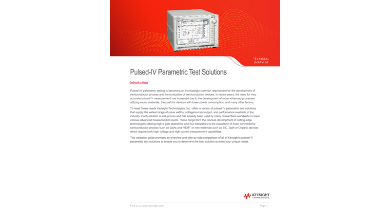 Parametric Test Solutions | Keysight
