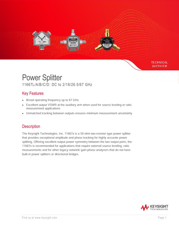 Power Splitter PDF Asset Page | Keysight