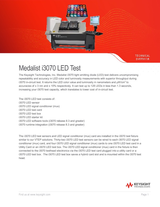 Medalist i3070 LED Test PDF Asset Page | Keysight