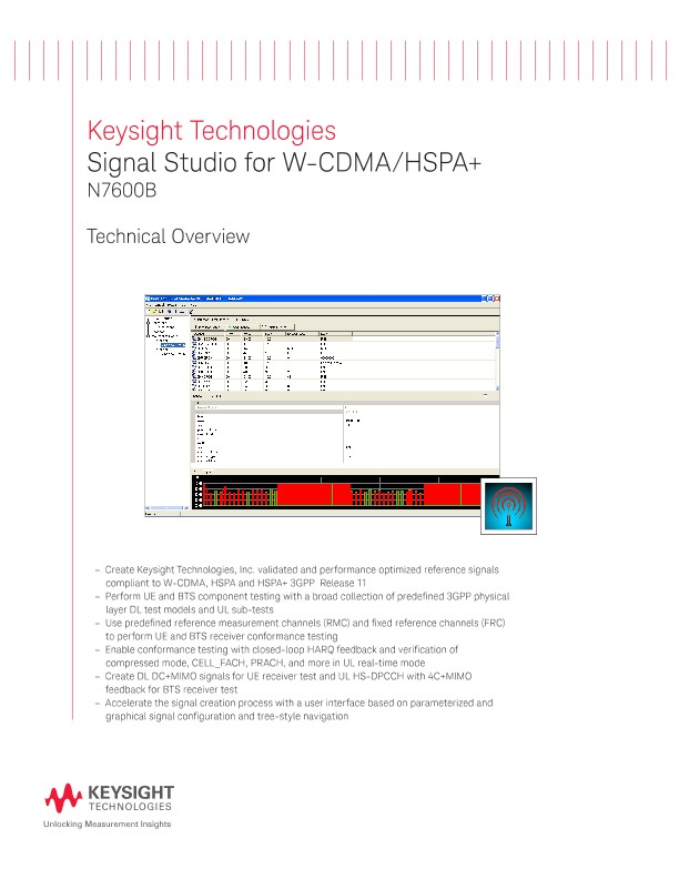 N7600B Signal Studio for W-CDMA/HSPA+ PDF Asset Page | Keysight
