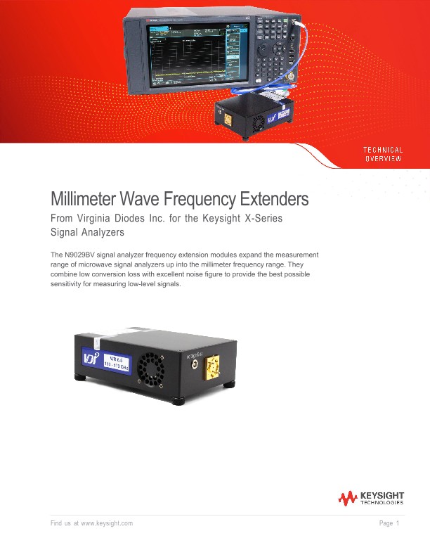 Millimeter Wave Frequency Extenders PDF Asset Page | Keysight