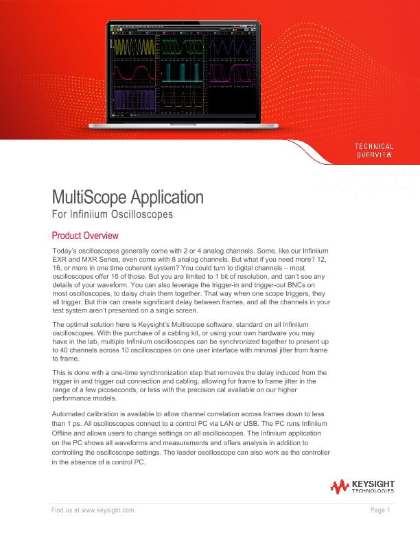 MultiScope Application For Infiniium Oscilloscopes PDF Asset Page ...