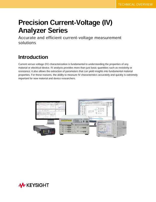 Precision Current-Voltage Analyzer Series PDF Asset Page | Keysight