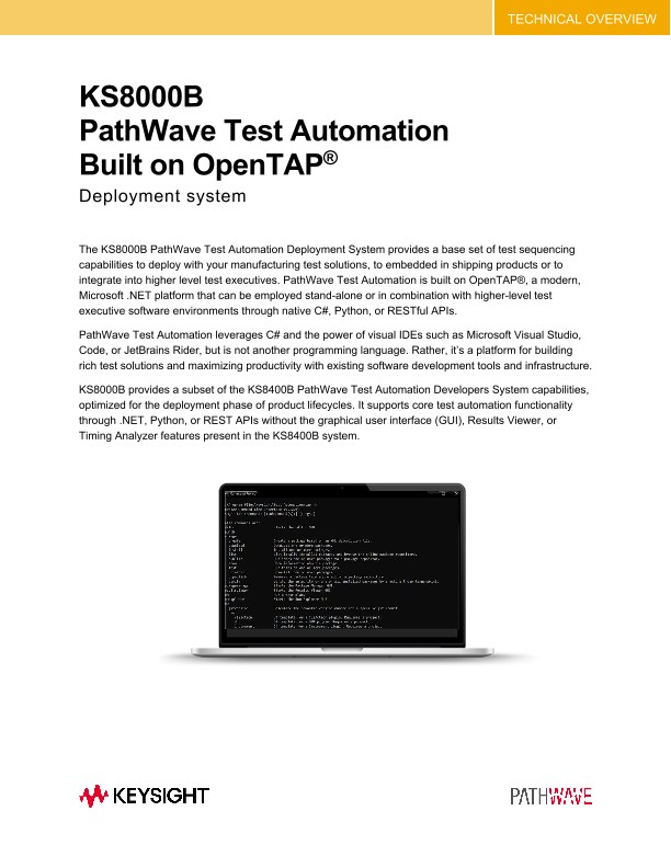 KS8000B PathWave Test Automation Built on OpenTAP® PDF Asset Page ...