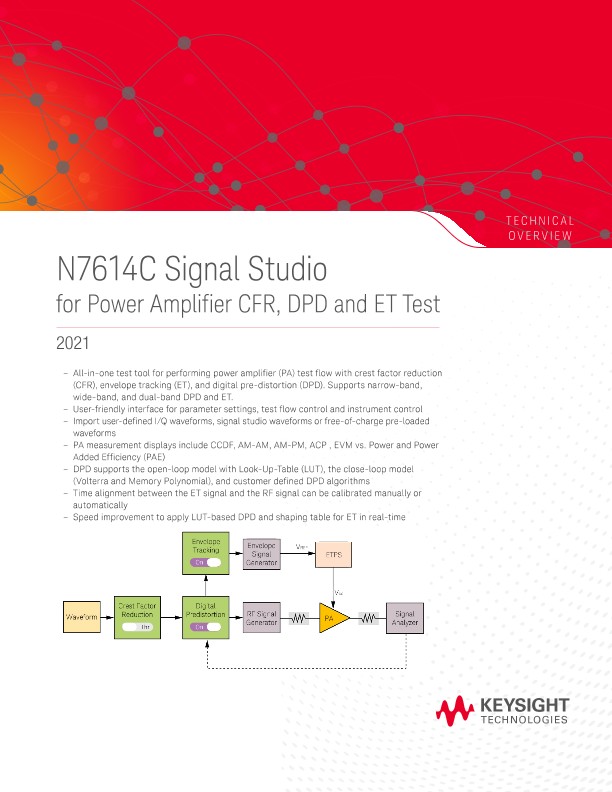 N7614C Signal Studio for Power Amplifier, CFR, DPD and ET Test PDF ...