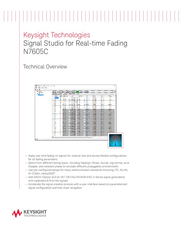 Signal Studio for Real-time Fading N7605C PDF Asset Page | Keysight