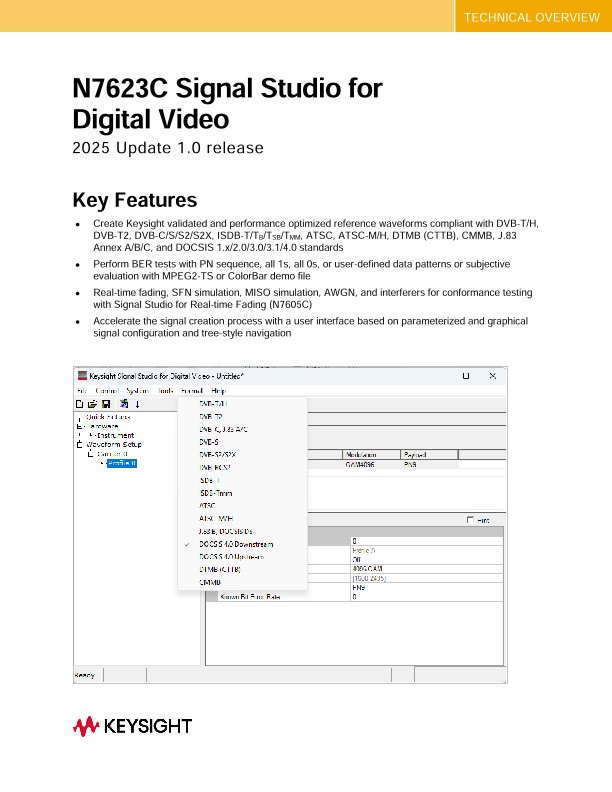 Signal Studio for Digital Video N7623C PDF Asset Page | Keysight