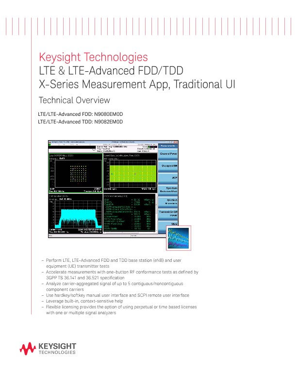 LTE & LTE-Advanced FDD/TDD X-Series Measurement Application ...
