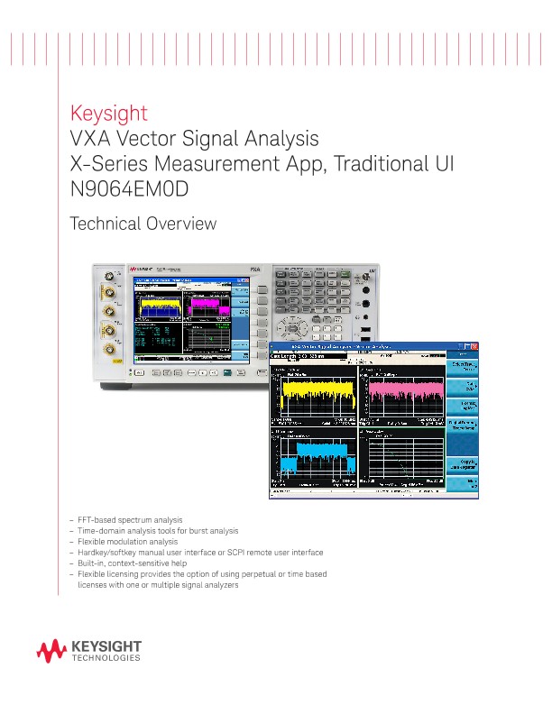 VXA Vector Signal Analysis X-Series Measurement App, Traditional UI ...