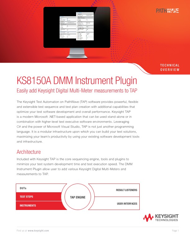 KS8150A DMM Instrument Plugin PDF Asset Page | Keysight