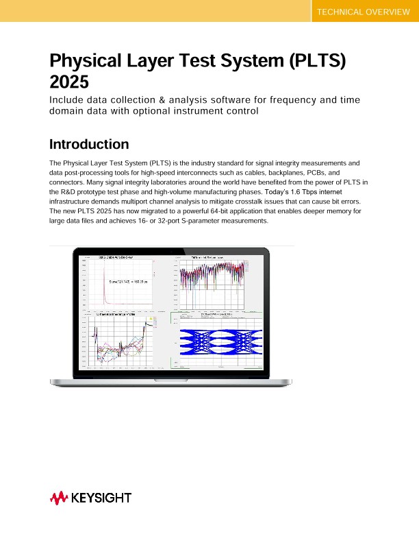 Physical Layer Test System (PLTS) 2025 PDF Asset Page | Keysight